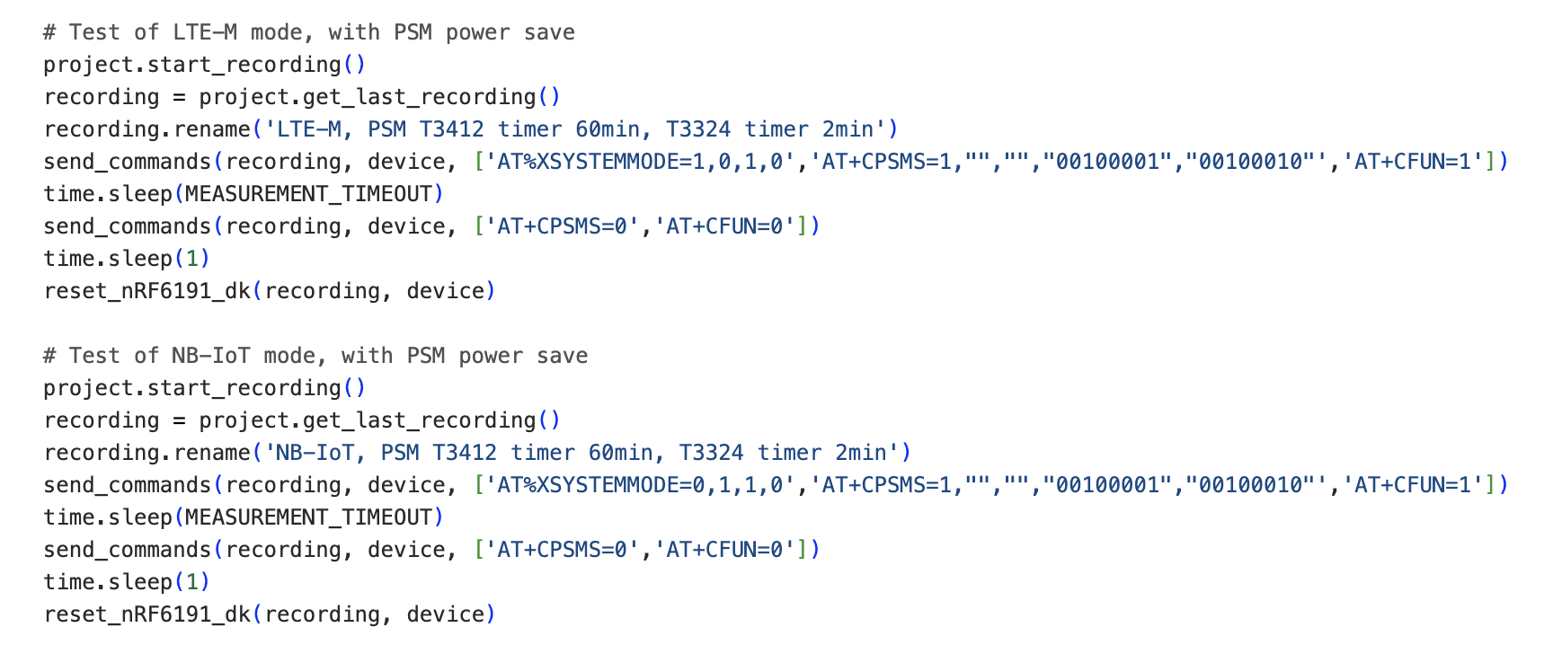 Measuring LTE power save modes on Nordic's nRF9151-DK